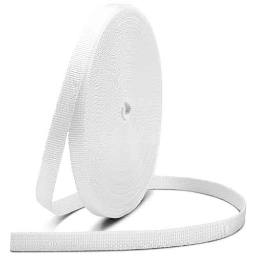 CooBigo Nylon Webbing 3/8 Inch Heavy Duty White Nylon Webbing Straps 3 ...