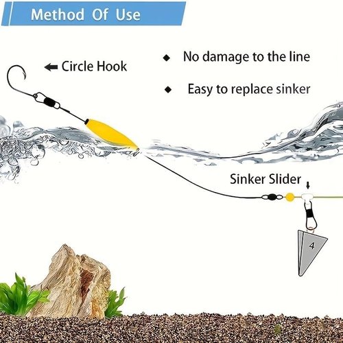 YOTO Sinker Slide for Fishing - 30/60pcs Fishing Weight Slides and Lin ...