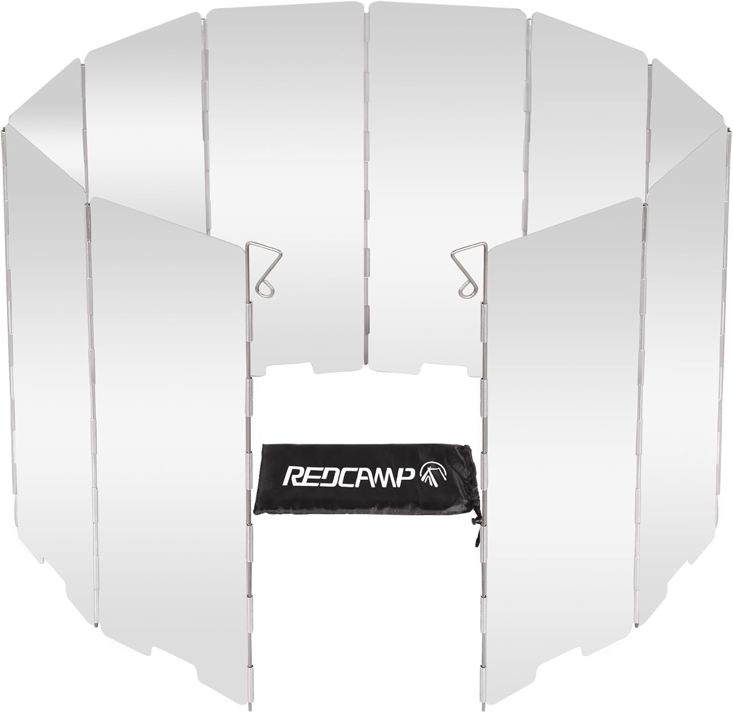 REDCAMP Folding Outdoor Stove Windscreen, 10 Plates Aluminum Camping S ...
