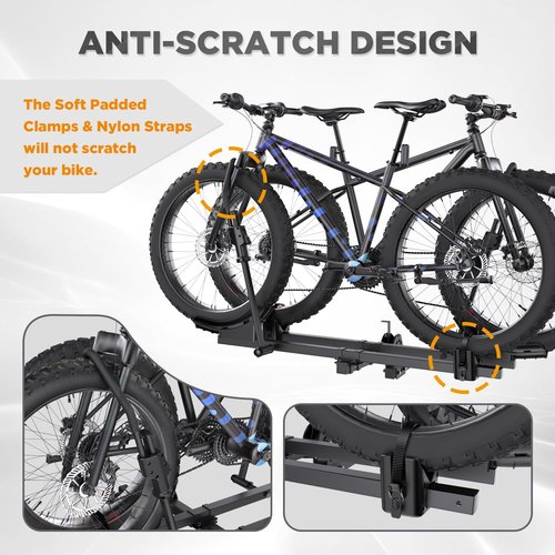 TANX Bike Racks for Ebikes,Fat Tire Bike Rack for Tow Hitch 2-Bike 200 ...
