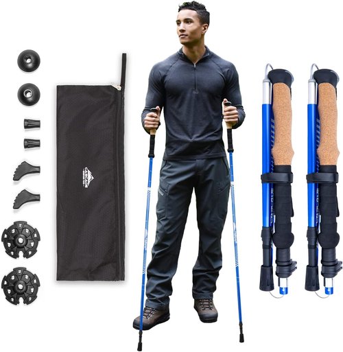 Cascade Mountain Tech Lightweight Aircraft-Grade Aluminum Trekking Pol ...