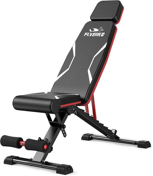 FLYBIRD Adjustable Weight Bench Fits up to 6'5'', 750LBS Capacity for ...