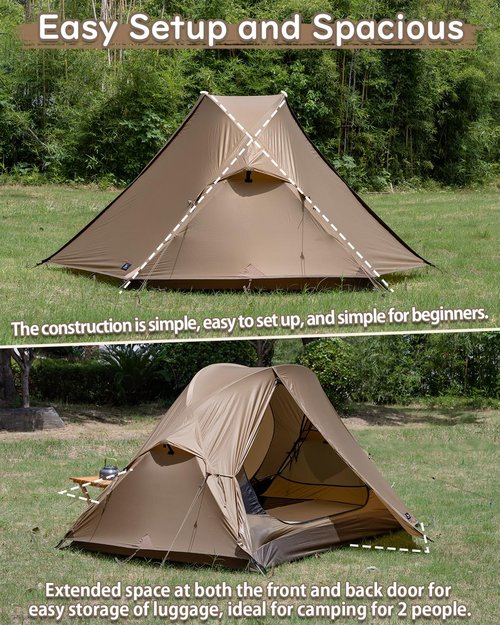 MC TOMOUNT Backpacking Tent Ultralight Nylon 2 Person Tent – ARENAOX