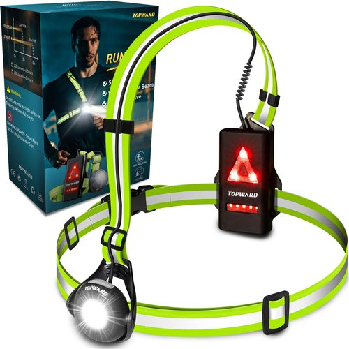 Topward Running Lights for Runners USB-C Rechargeable, Chest Headlamp ...